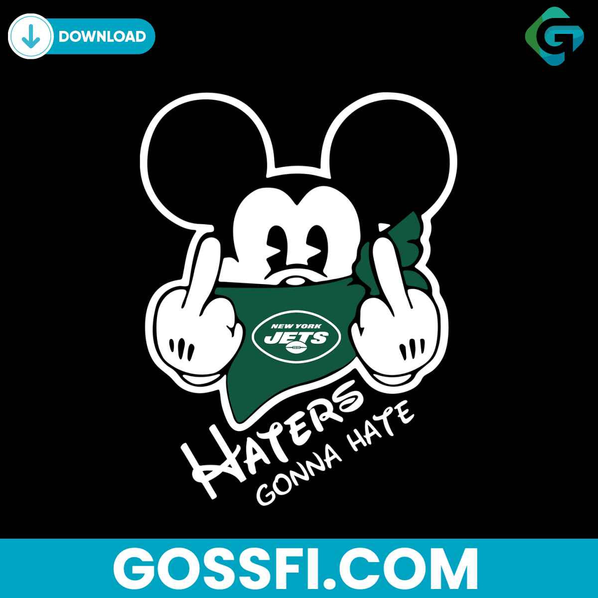 Mickey Haters Gonna Hate Jets Svg - Gossfi.com