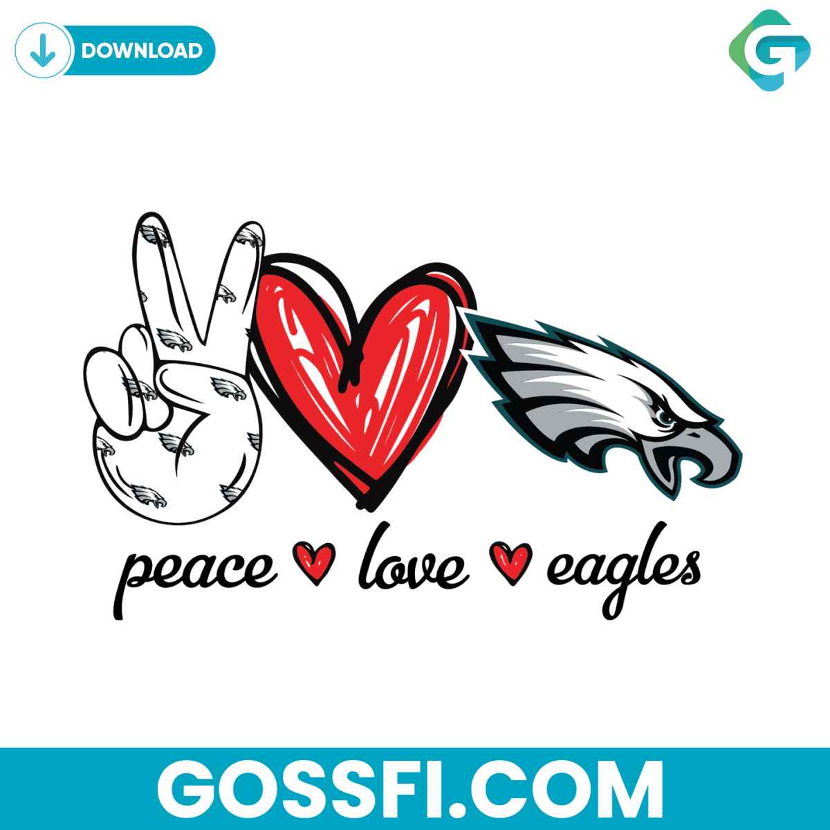 Peace Love Eagles Svg Digital Download - Gossfi.com
