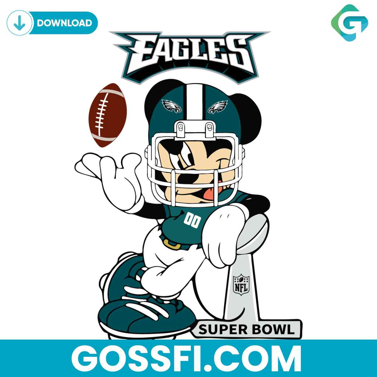 Mickey Mouse Philadelphia Eagles Svg - Gossfi.com