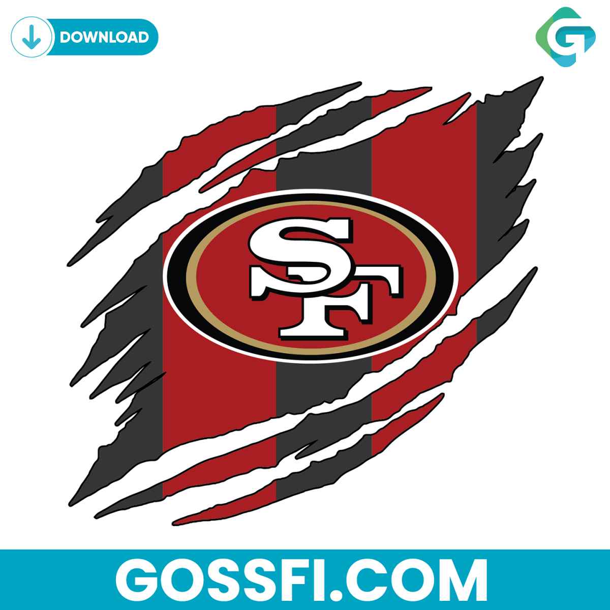 San Francisco 49ers Torn NFL Svg Digital Download - Gossfi.com