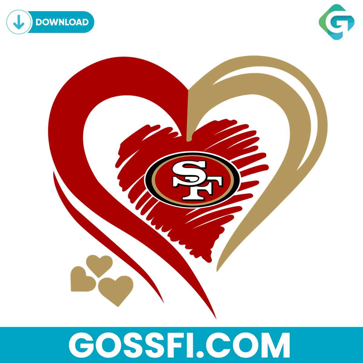 San Francisco 49ers Heart Logo Svg Digital Download - Gossfi.com