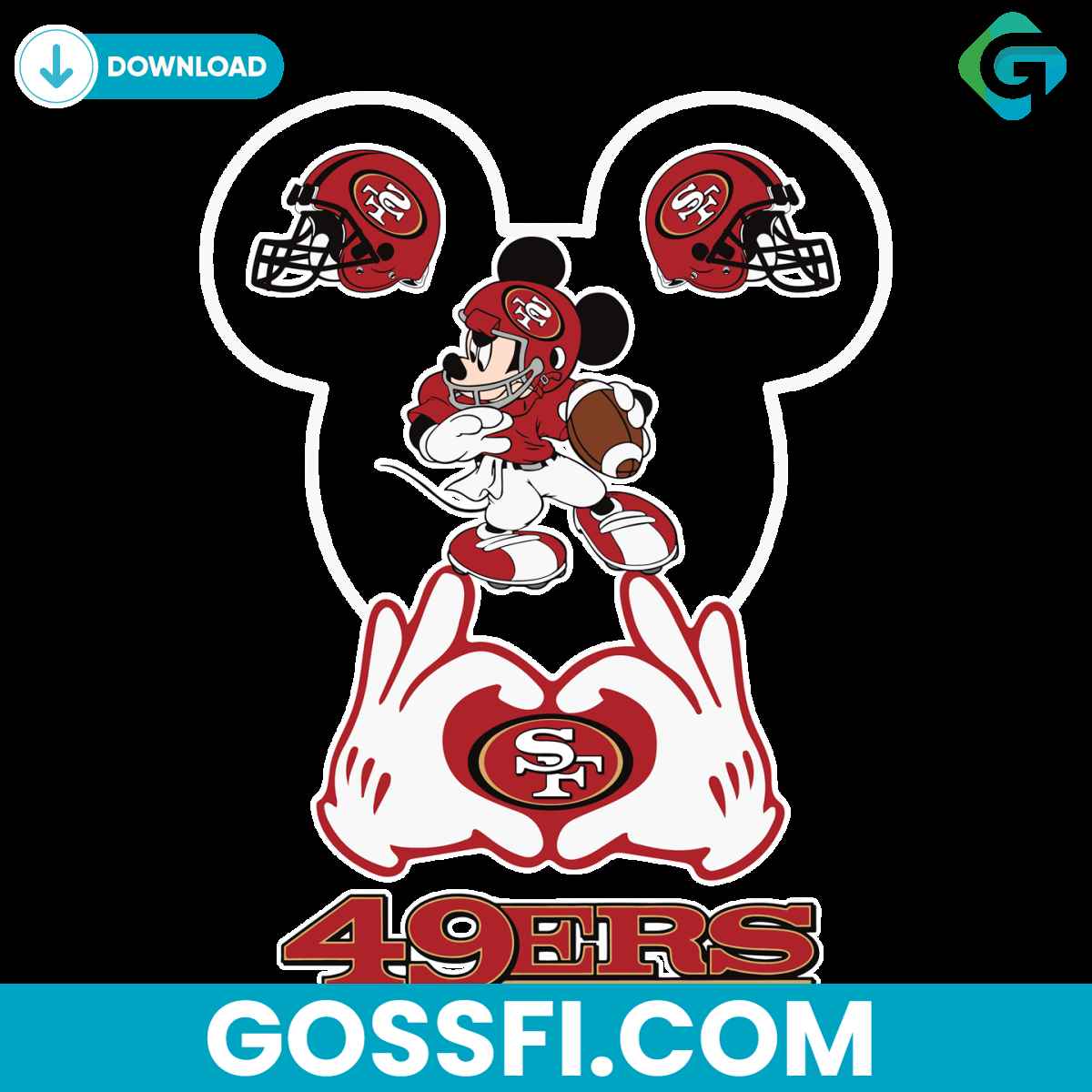 Love San Francisco 49ers Mickey Mouse Svg - Gossfi.com