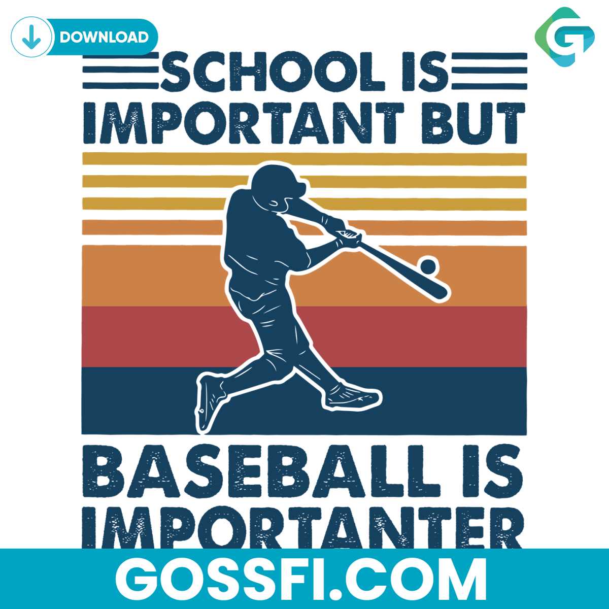 School Is Important But Baseball Is Importanter Svg - Gossfi.com