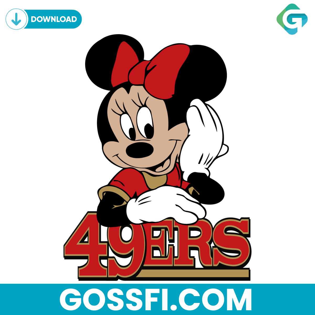 Minnie Mouse San Francisco 49ers Svg Digital Download - Gossfi.com