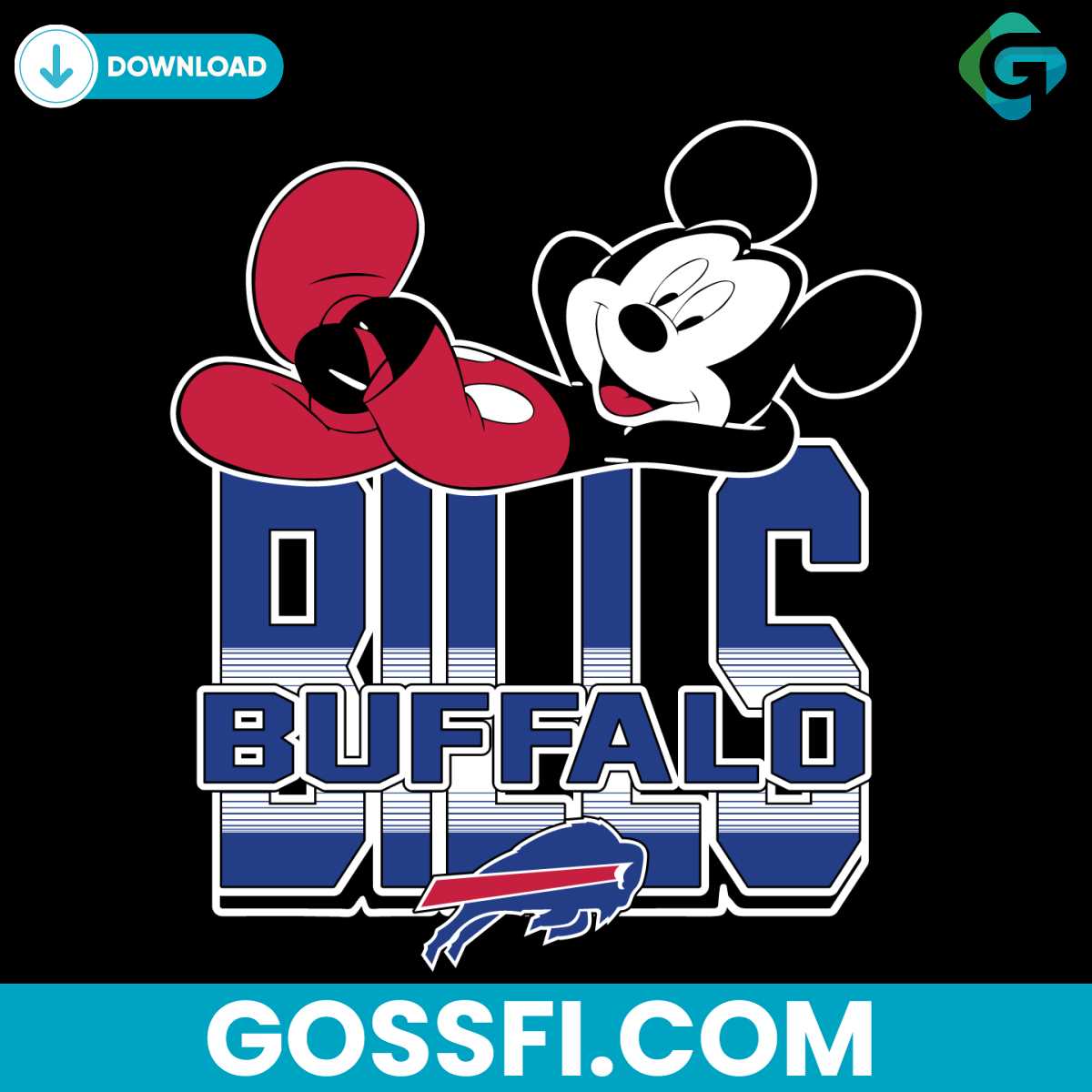 Mickey Mouse And Buffalo Bills Football Team Svg - Gossfi.com