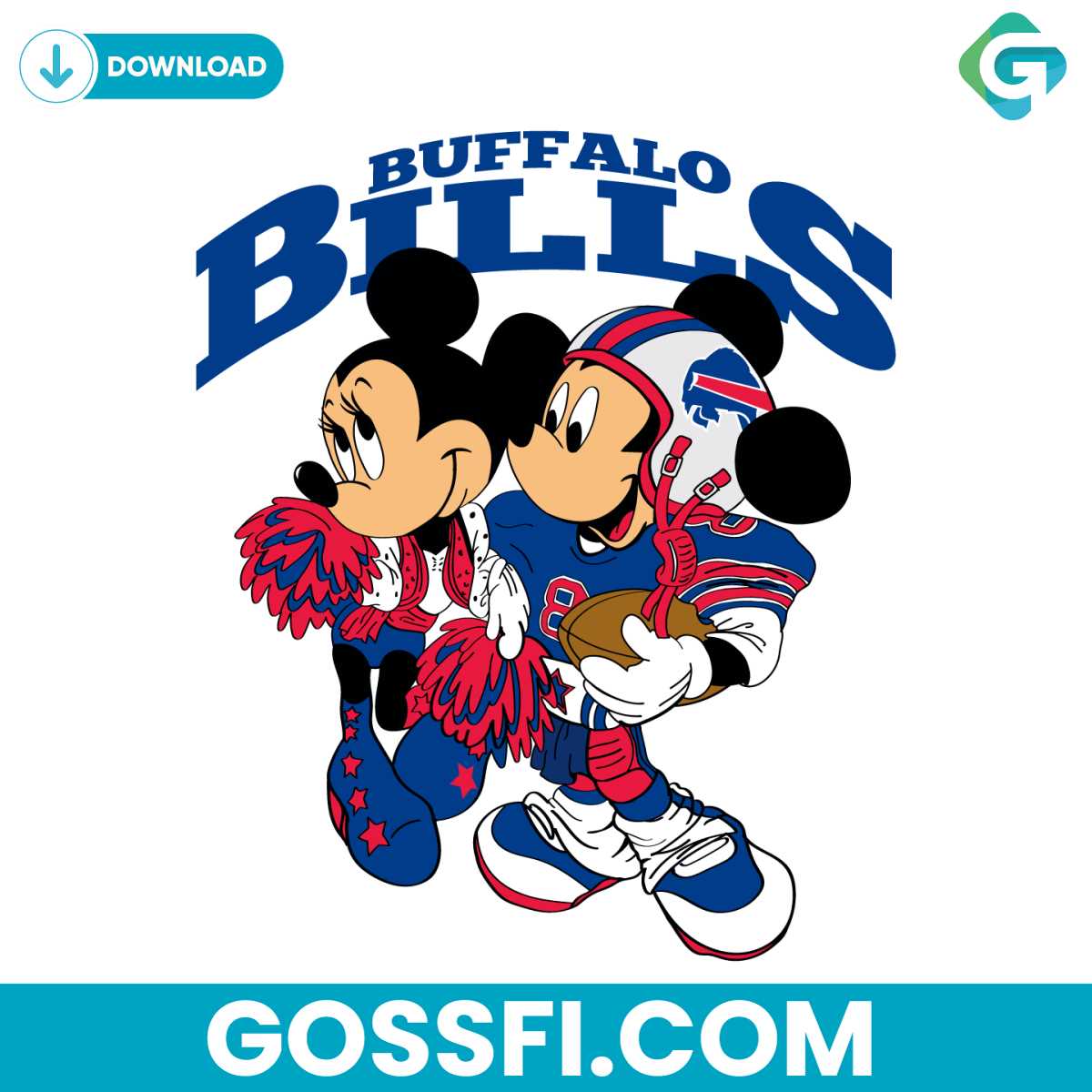 Mickey And Minnie Mouse Buffalo Bills Football Svg - Gossfi.com
