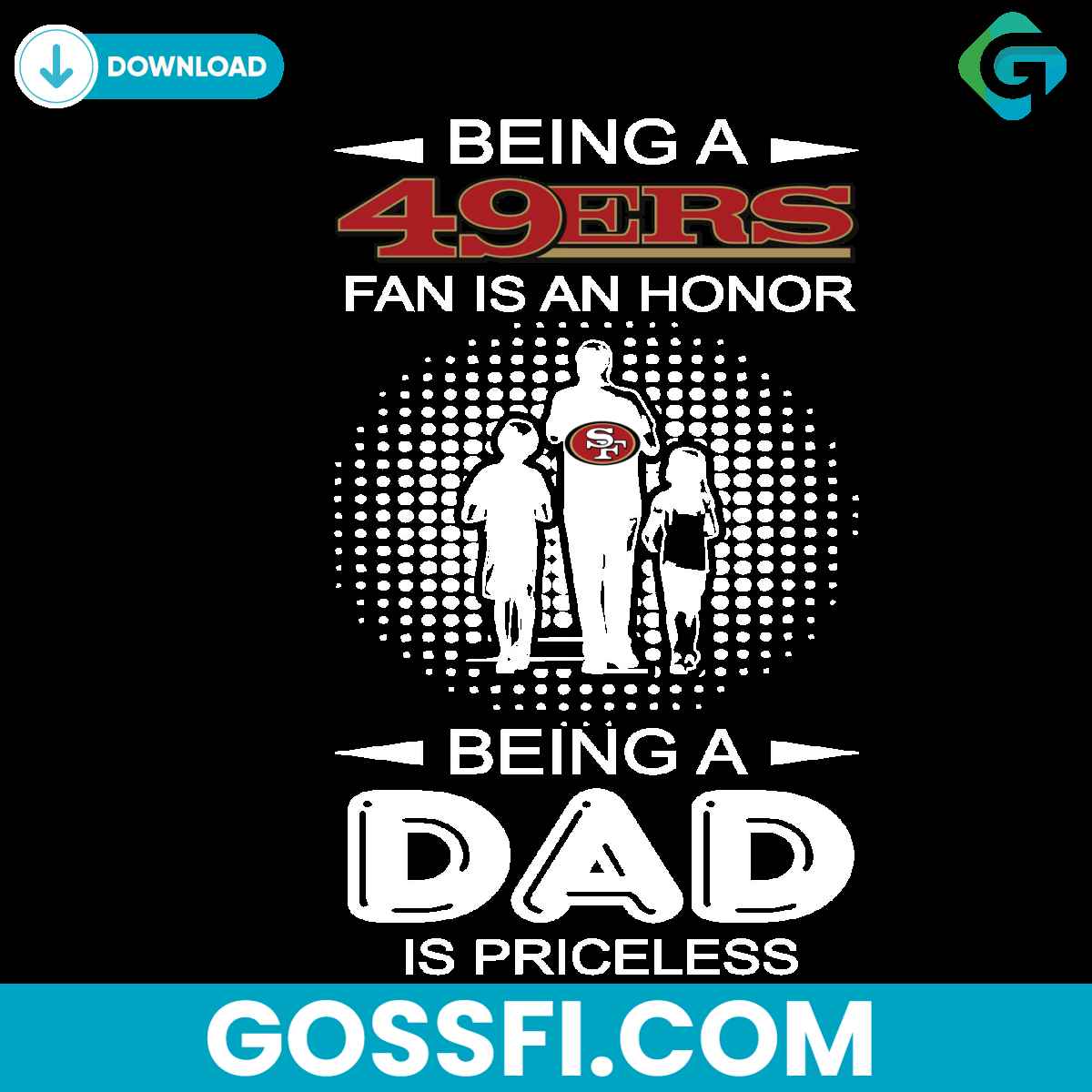 Being A 49ers Fan Is An Honor Being A Dad Is Priceless Svg - Gossfi.com