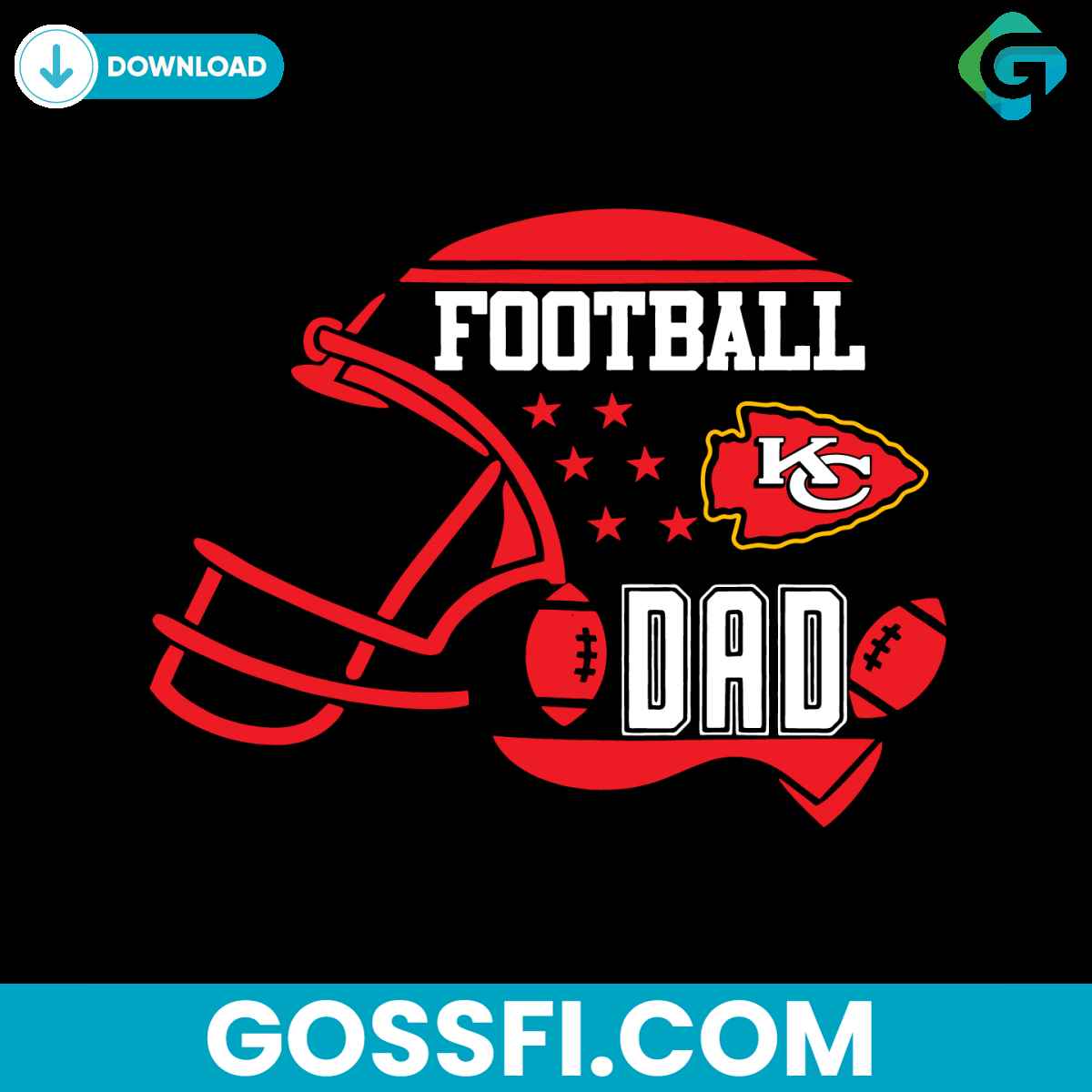 Football Dad Kansas City Chiefs Nfl Svg - Gossfi.com