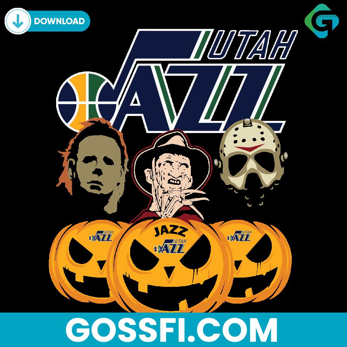 Utah Jazz Halloween Horror Movie Pumpkin Svg - Gossfi.com