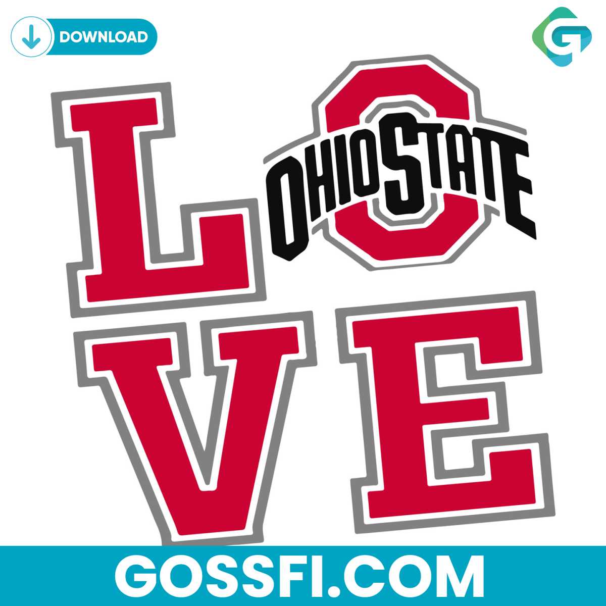 Love Ohio State Buckeyes Logo Svg Digital Download - Gossfi.com