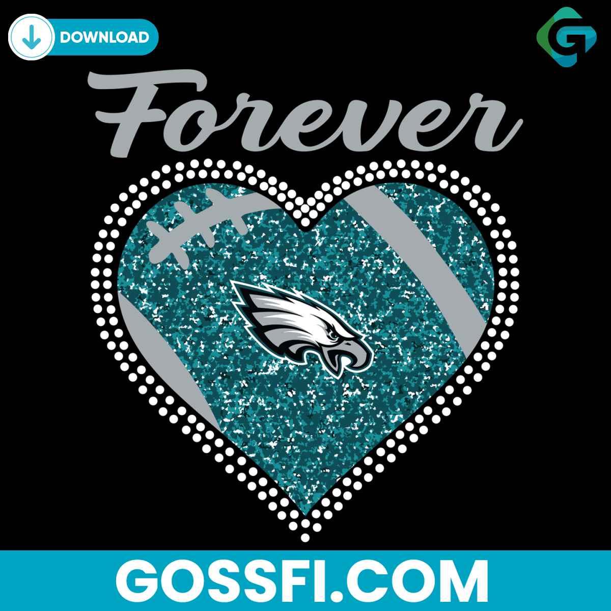 Forever Philadelphia Eagles Heart Diamond Svg - Gossfi.com