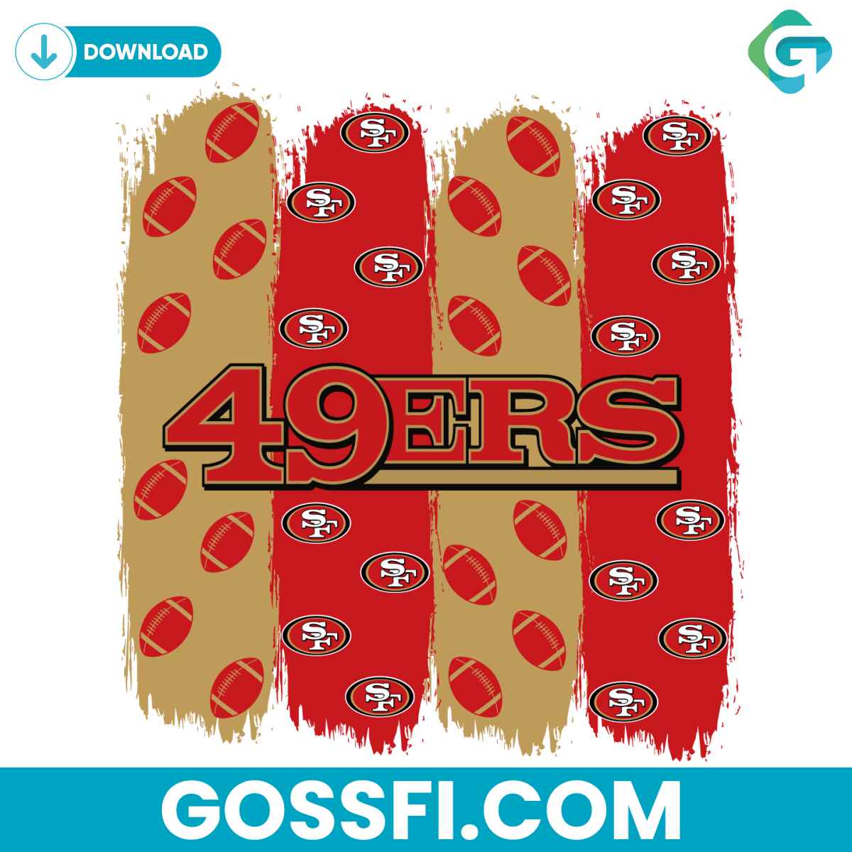 San Francisco 49ers Football Pattern Svg - Gossfi.com