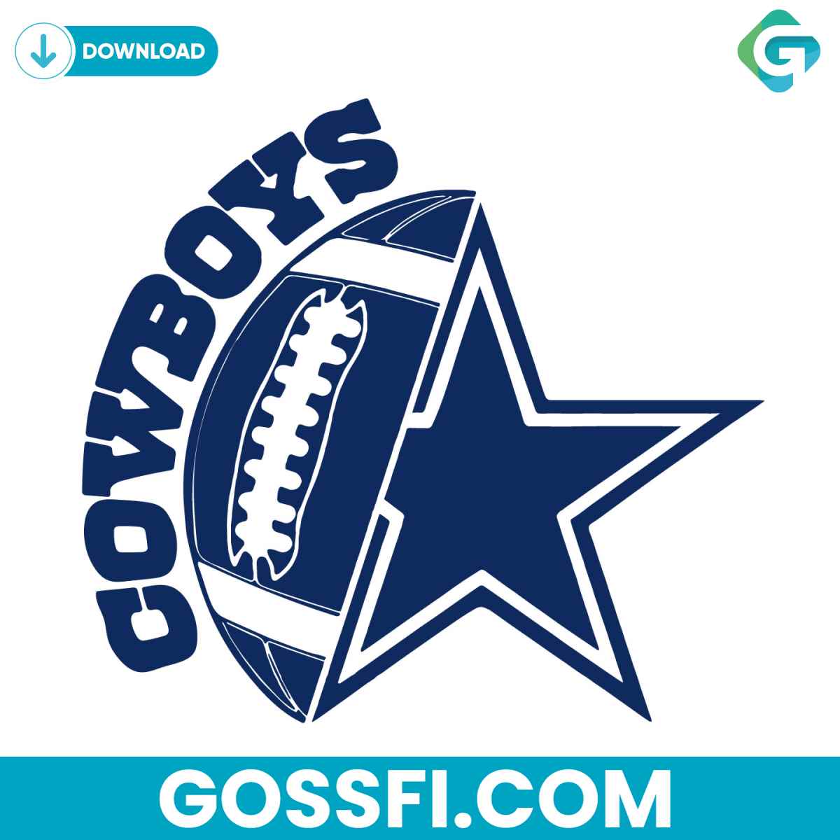 Dallas Cowboys Ball And Star NFL Team Football Svg - Gossfi.com