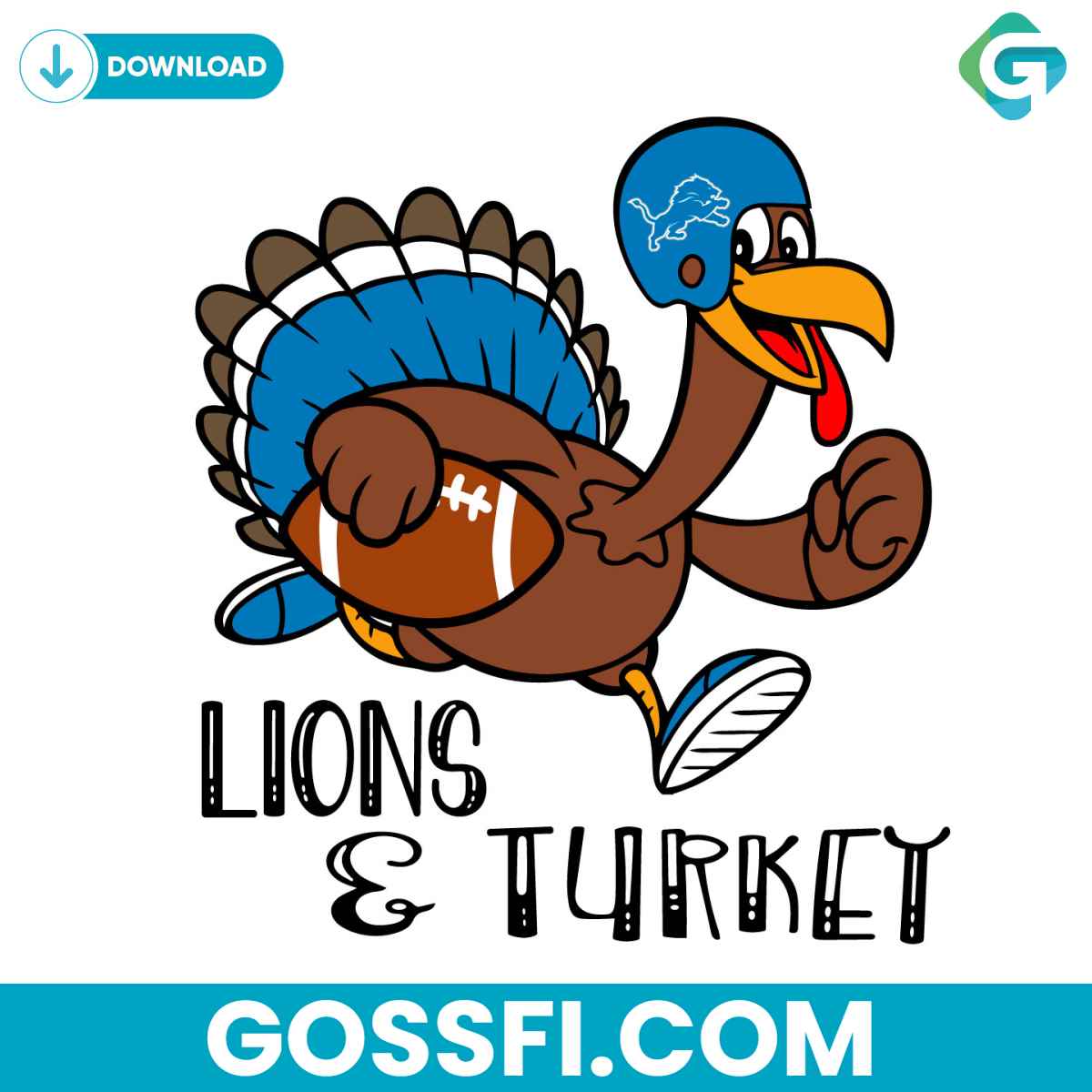 Lions And Turkey Football Svg Digital Download - Gossfi.com