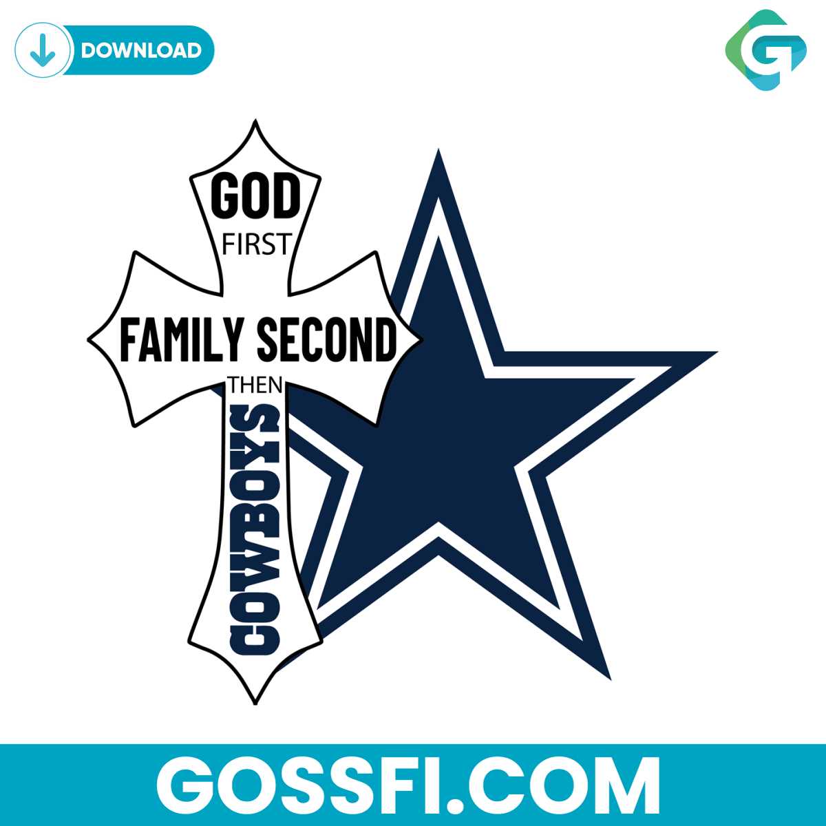 God First Family Second Then Cowboys Svg - Gossfi.com