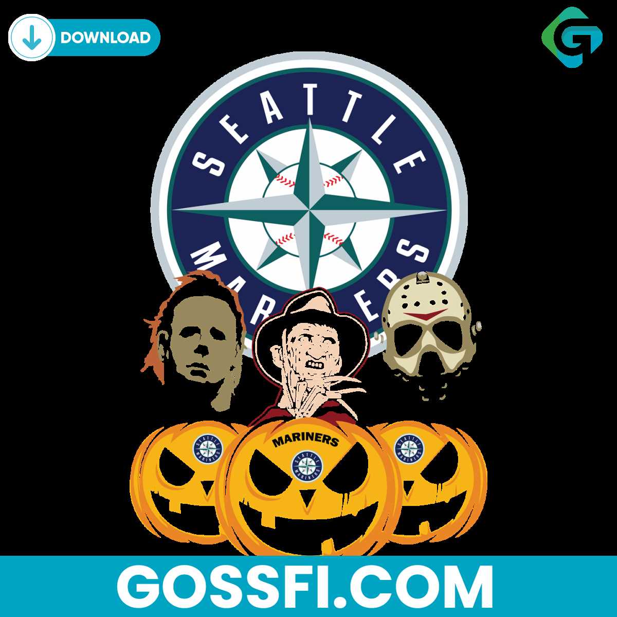 Seattle Mariners Halloween Horror Movie Pumpkin Svg - Gossfi.com