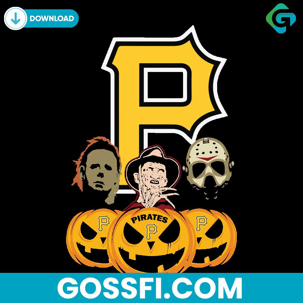 Pittsburgh Pirates Halloween Horror Movie Pumpkin Svg - Gossfi.com
