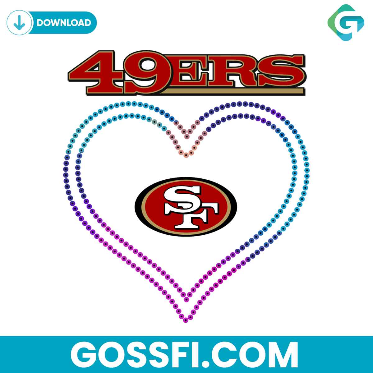 San Francisco 49ers Heart Svg Digital Download - Gossfi.com