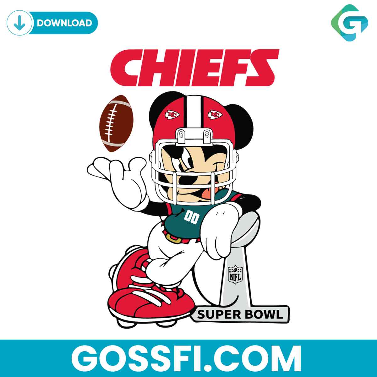 Mickey Mouse Kansas City Chiefs Svg - Gossfi.com