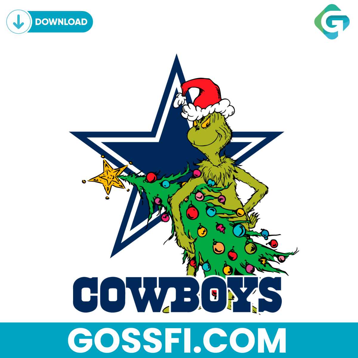 Dallas Cowboys Grinch Holding Christmas Tree Svg - Gossfi.com
