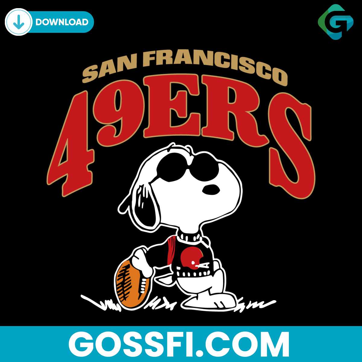 Vintage Snoopy Football San Francisco 49ers Svg - Gossfi.com