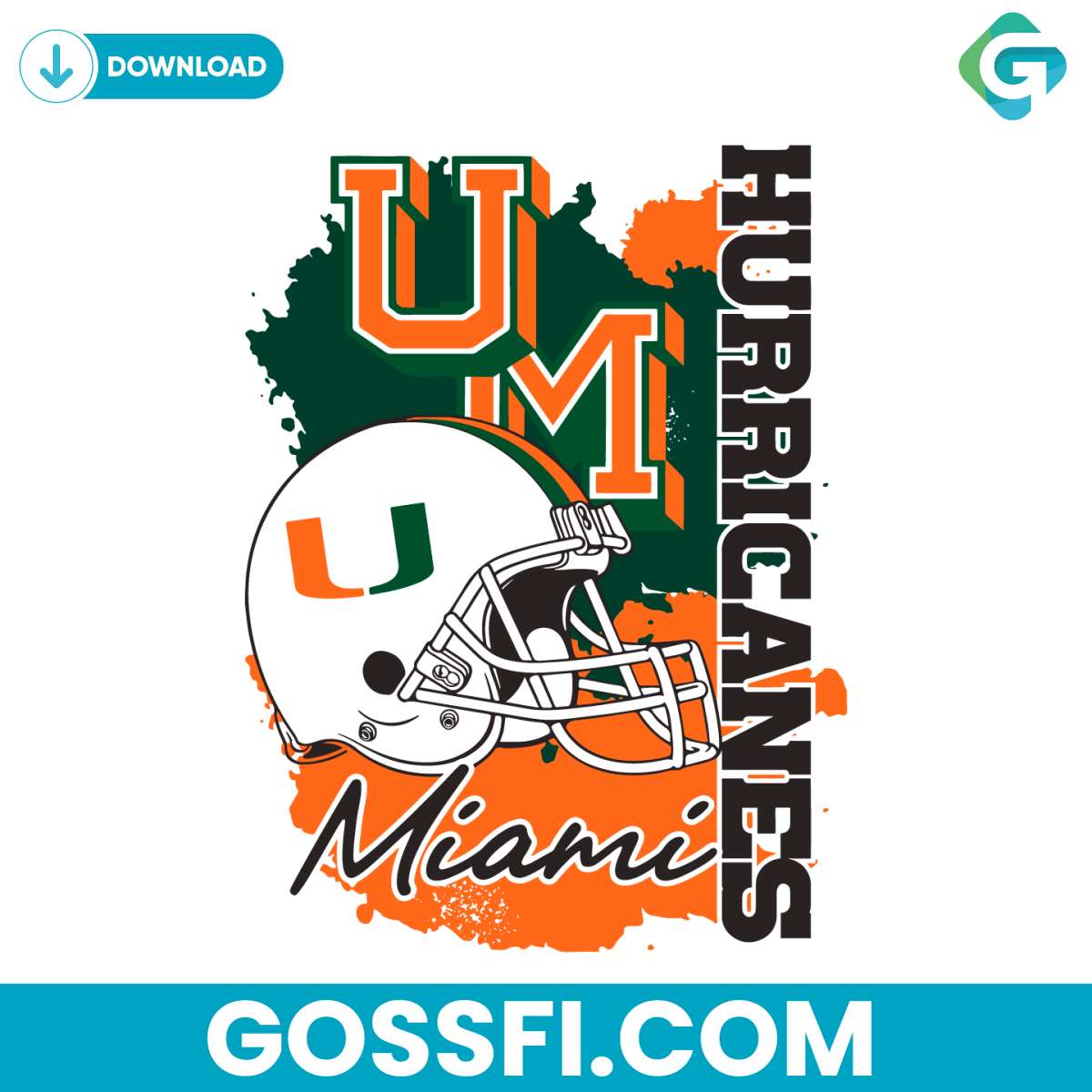 Miami Hurricanes Helmet NCAA Svg Digital Download - Gossfi.com