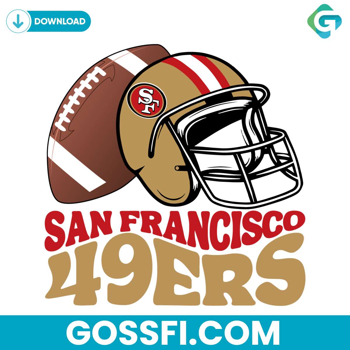 San Francisco 49ers Helmet Football Svg Digital Download - Gossfi.com