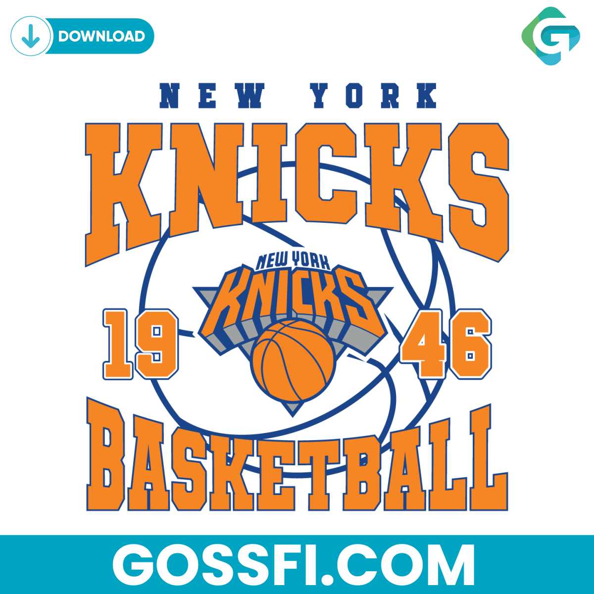 Vintage New York Knicks 1946 Basketball Svg Digital Download - Gossfi.com