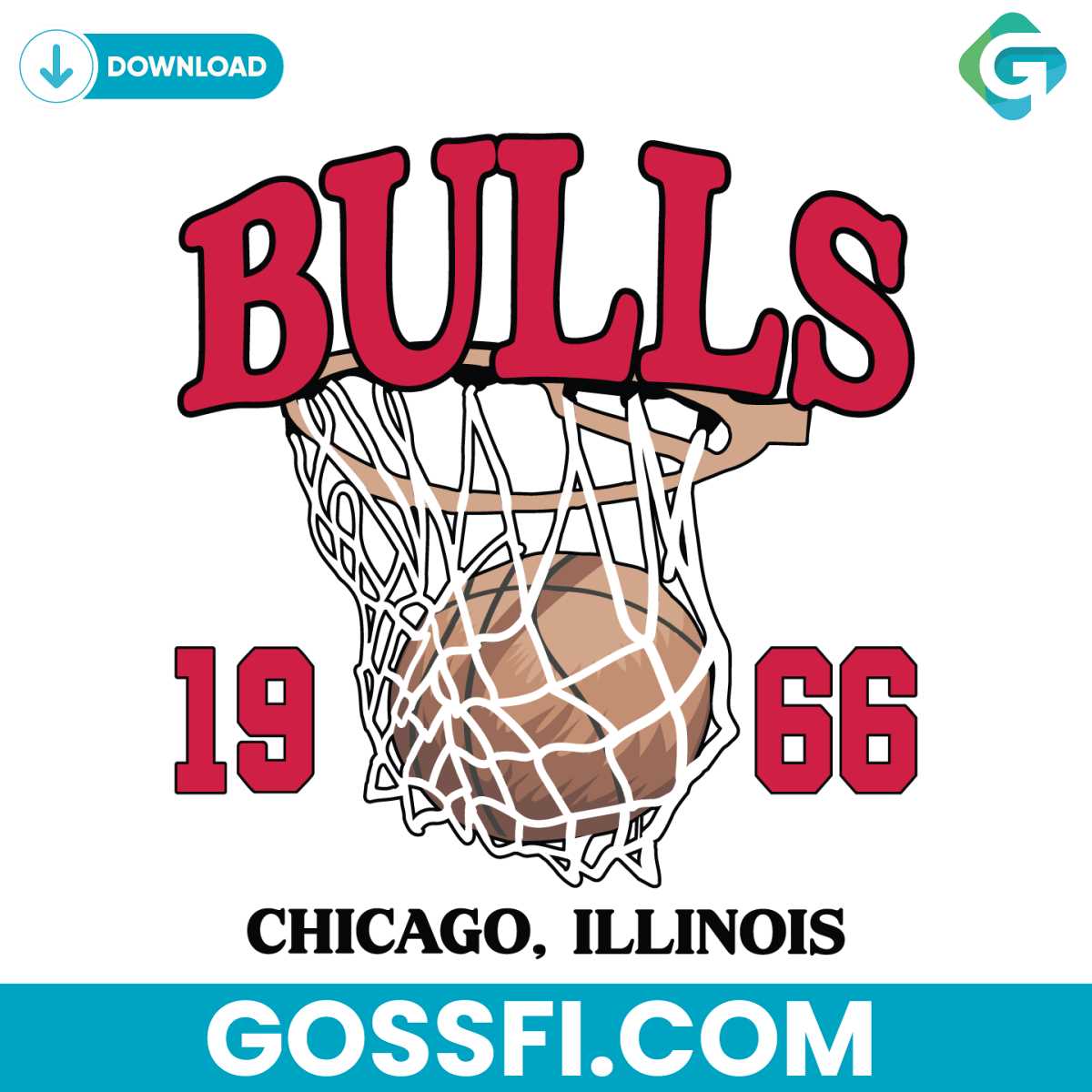 Vintage Chicago Bulls 1966 Basketball Svg Digital Download - Gossfi.com