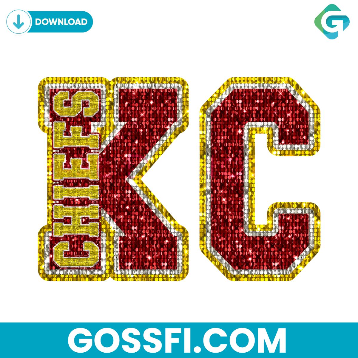KC Chiefs Sequin Football Png - Gossfi.com