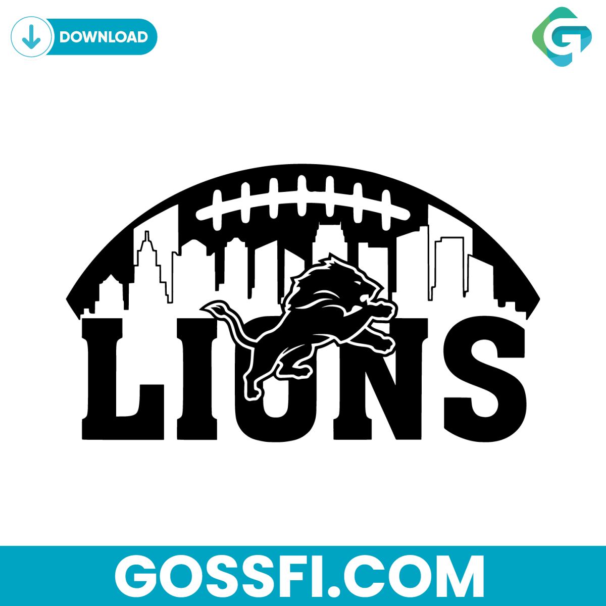 Lions Football Skyline Svg Cricut Digital Download - Gossfi.com