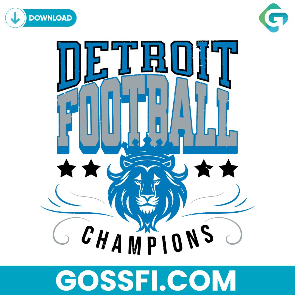 Detroit Football Champions Lion Svg Digital Download - Gossfi.com